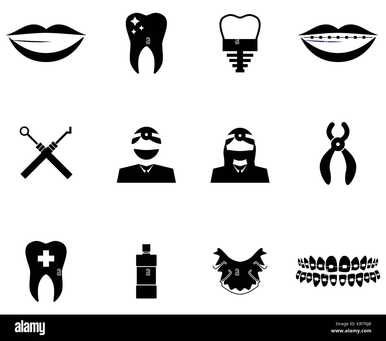 Dentist icon set Stock Photo - Alamy