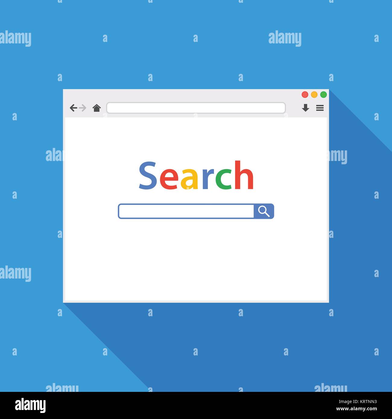 Browser window vector illustration. Flat style with long shadow. Window ...