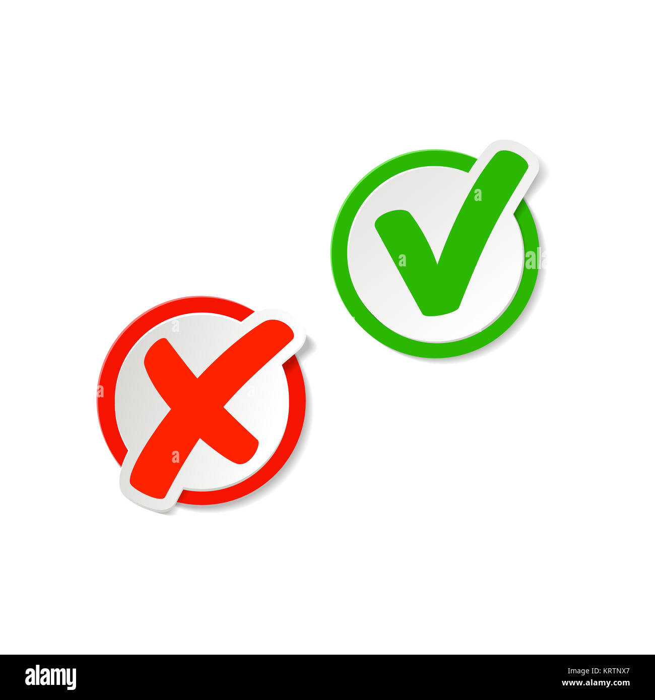 Check marks in sticker style Stock Photo - Alamy