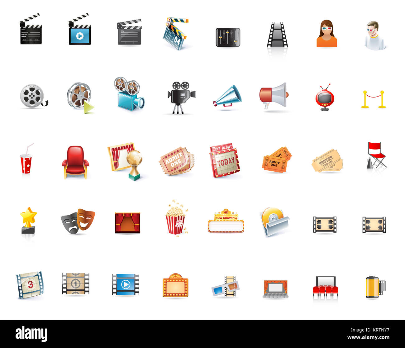 Cinema Icon Set Stock Photo - Alamy