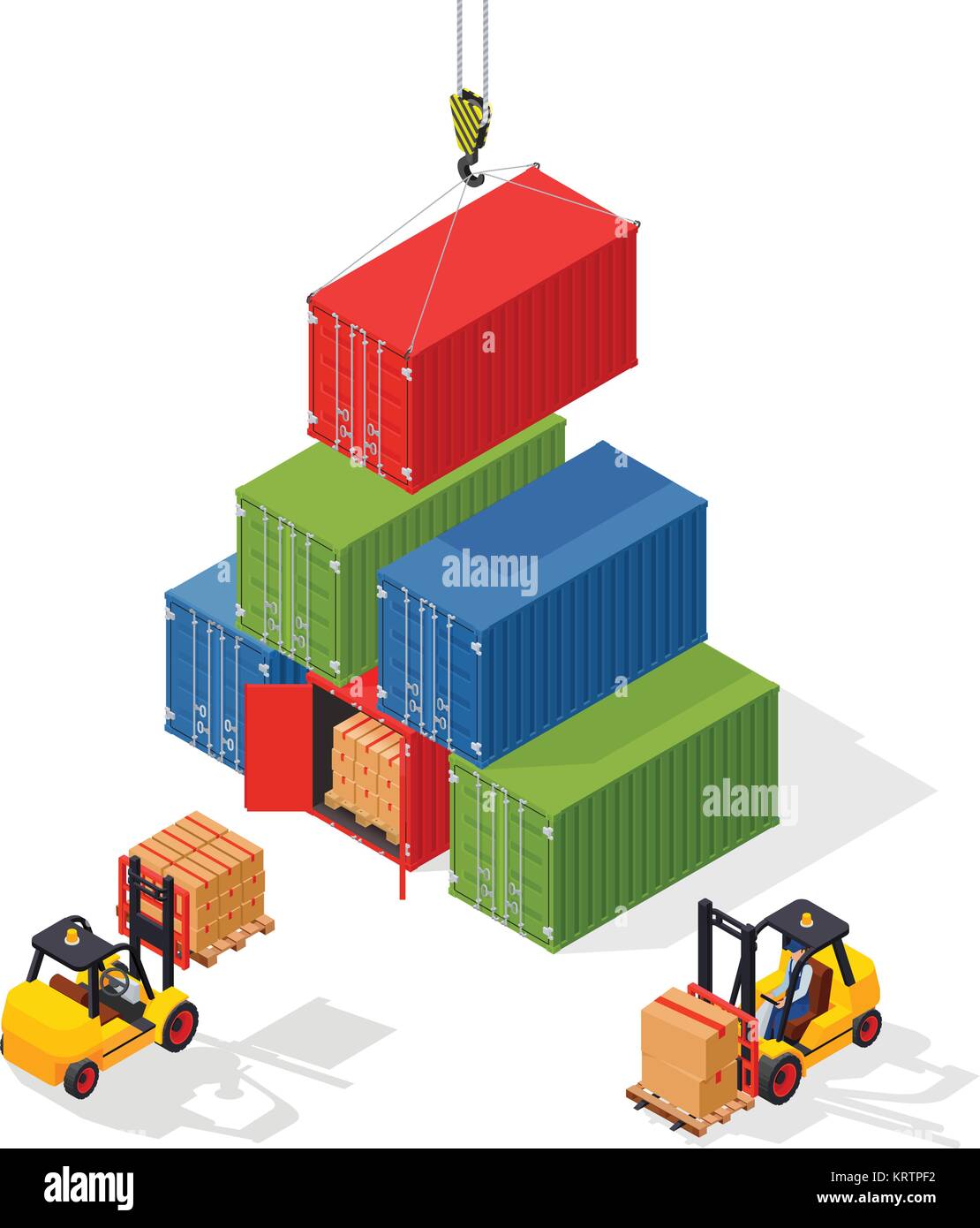 Containers at a dock Stock Vector Images - Alamy