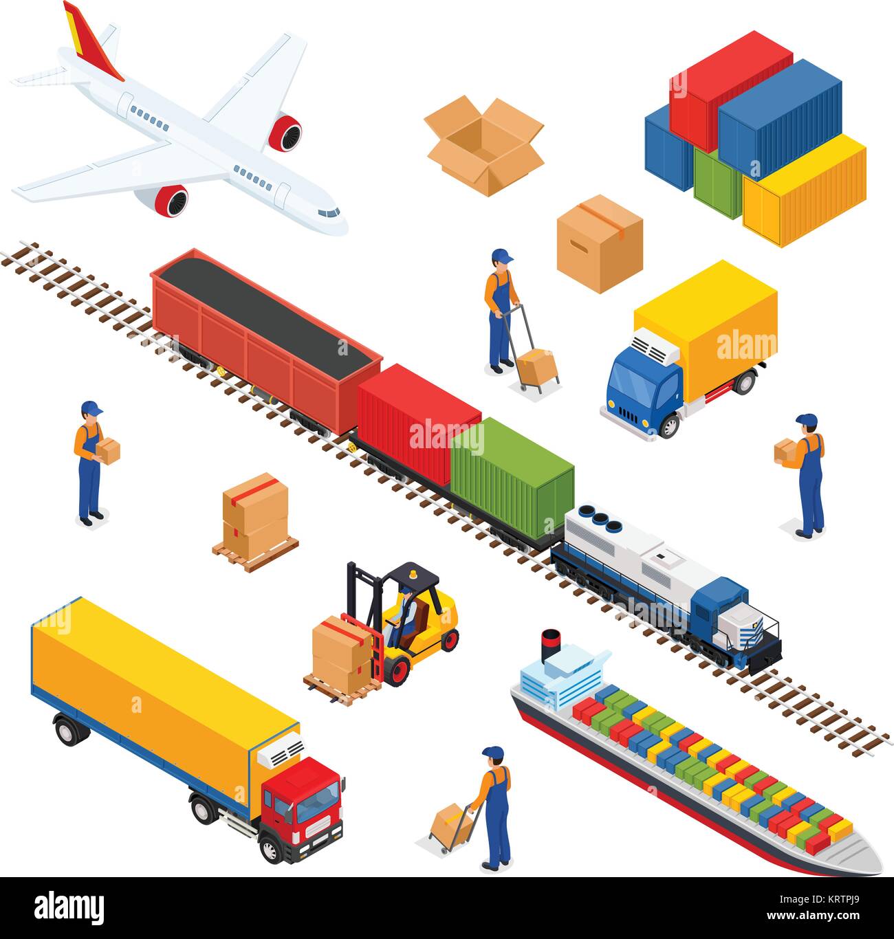 Isometric Logistics composition of different transportation ...