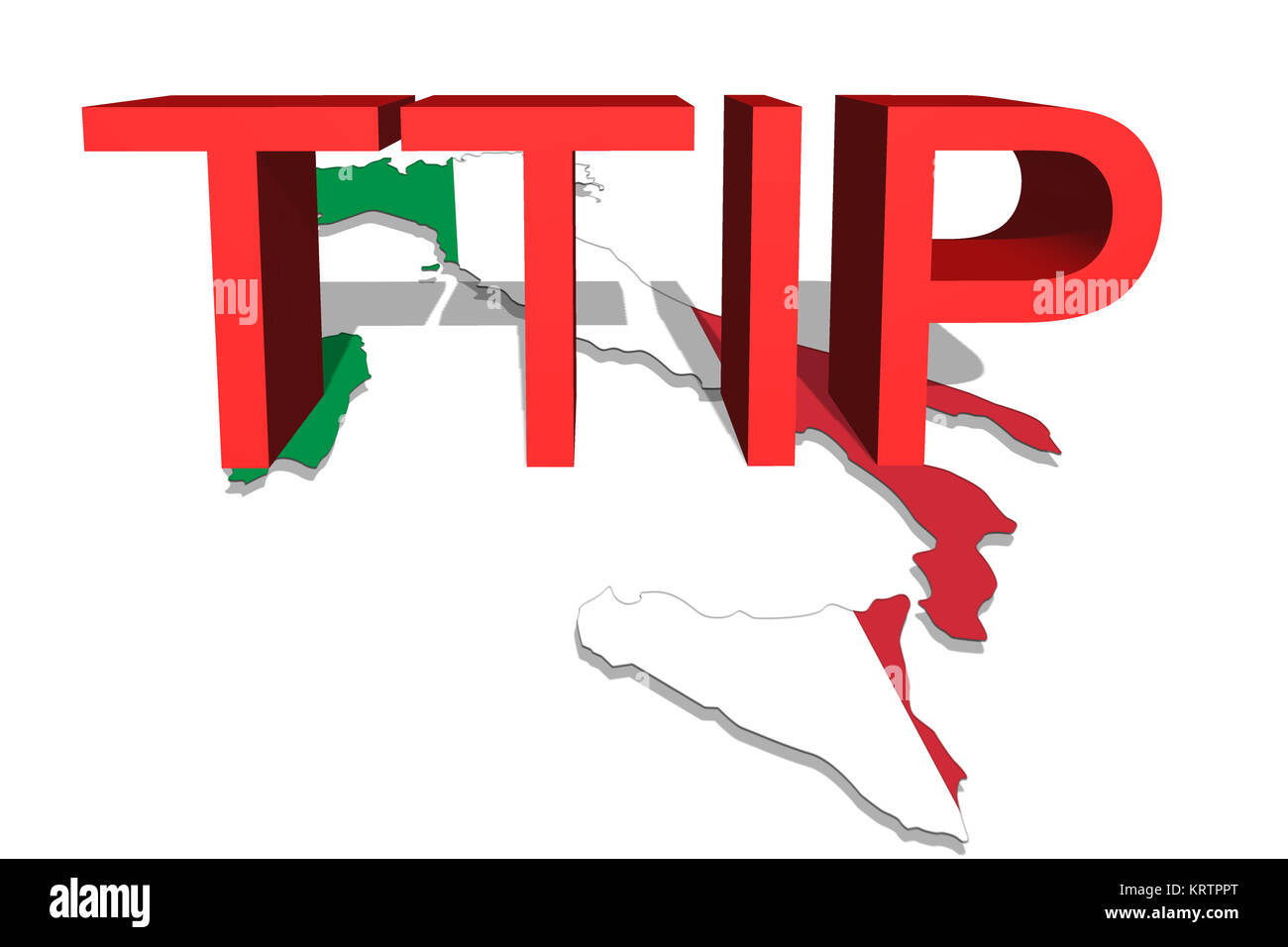 TTIP - Transatlantic Trade and Investment Partnership on Italy map ...