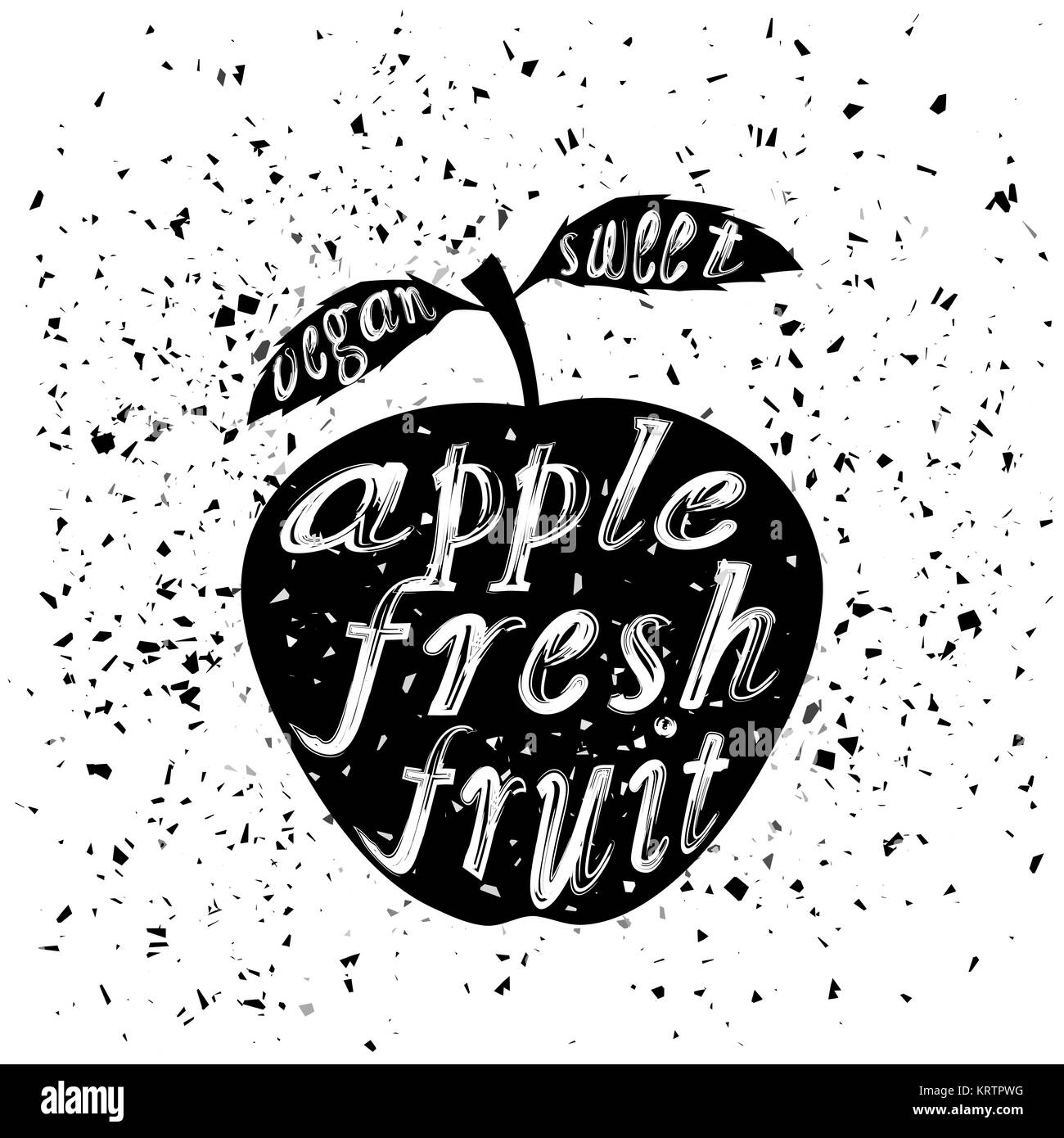 Apple Icon Typography Design with Lettering Stock Photo - Alamy
