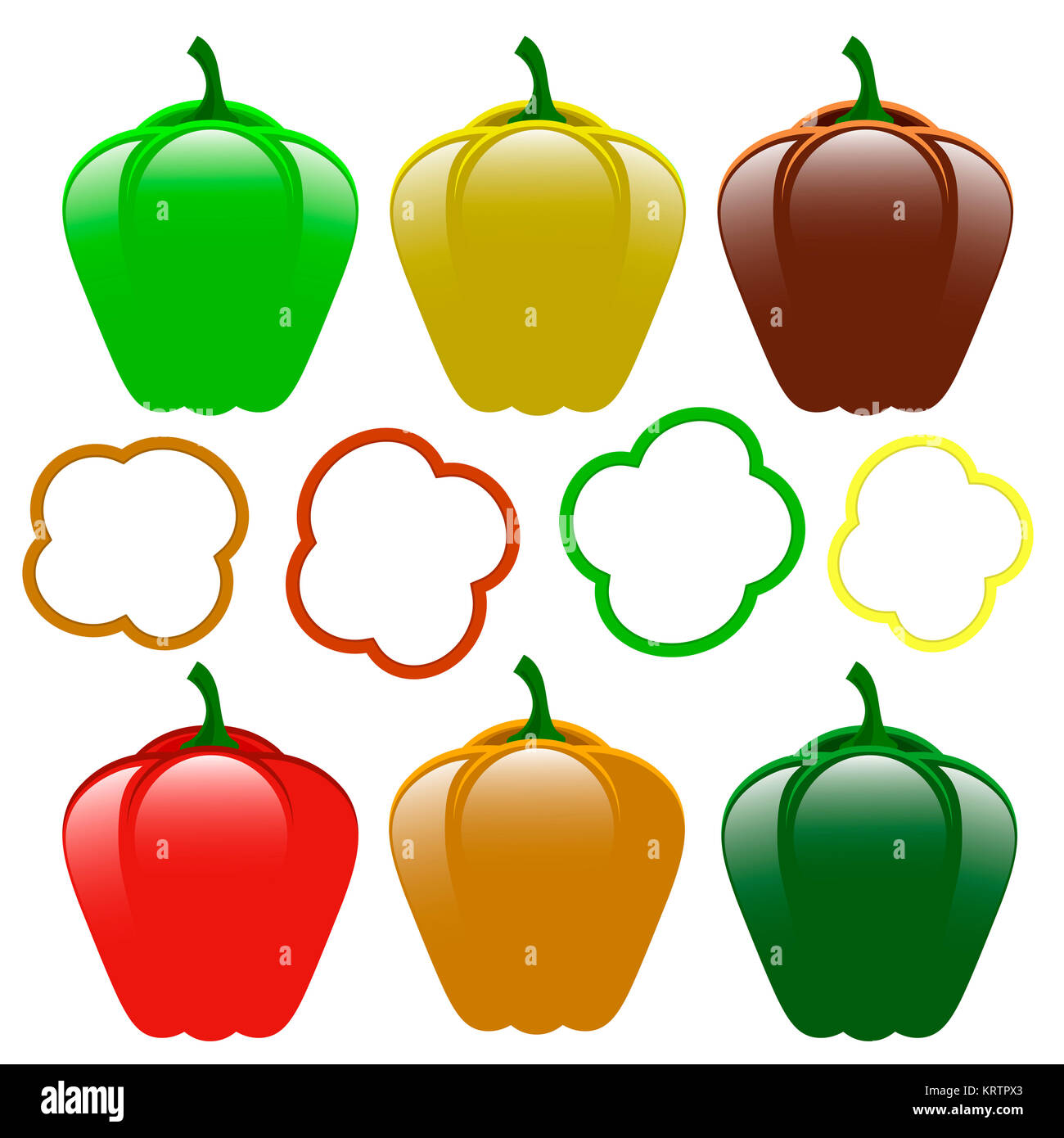 Set of Bell Peppers Stock Photo - Alamy