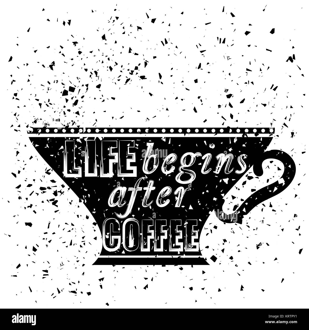 Black Coffee Cup on Grunge Particles Background Stock Photo - Alamy