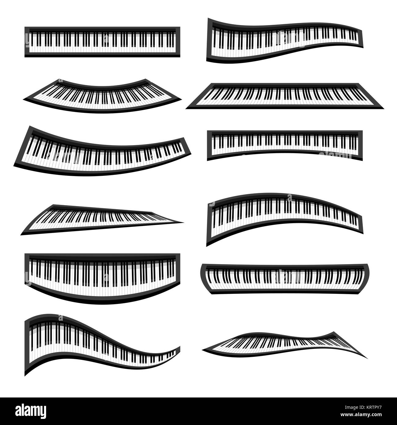 Musician playing keyboard synthesizer Black and White Stock Photos ...