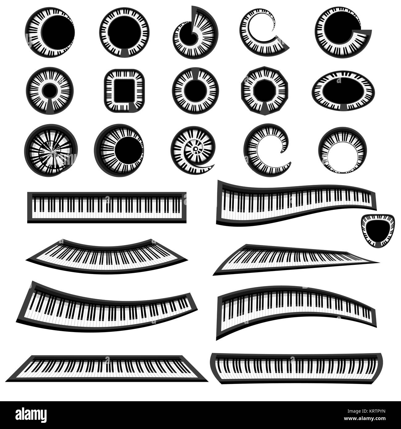 Play buttons isolated vector Black and White Stock Photos & Images - Alamy