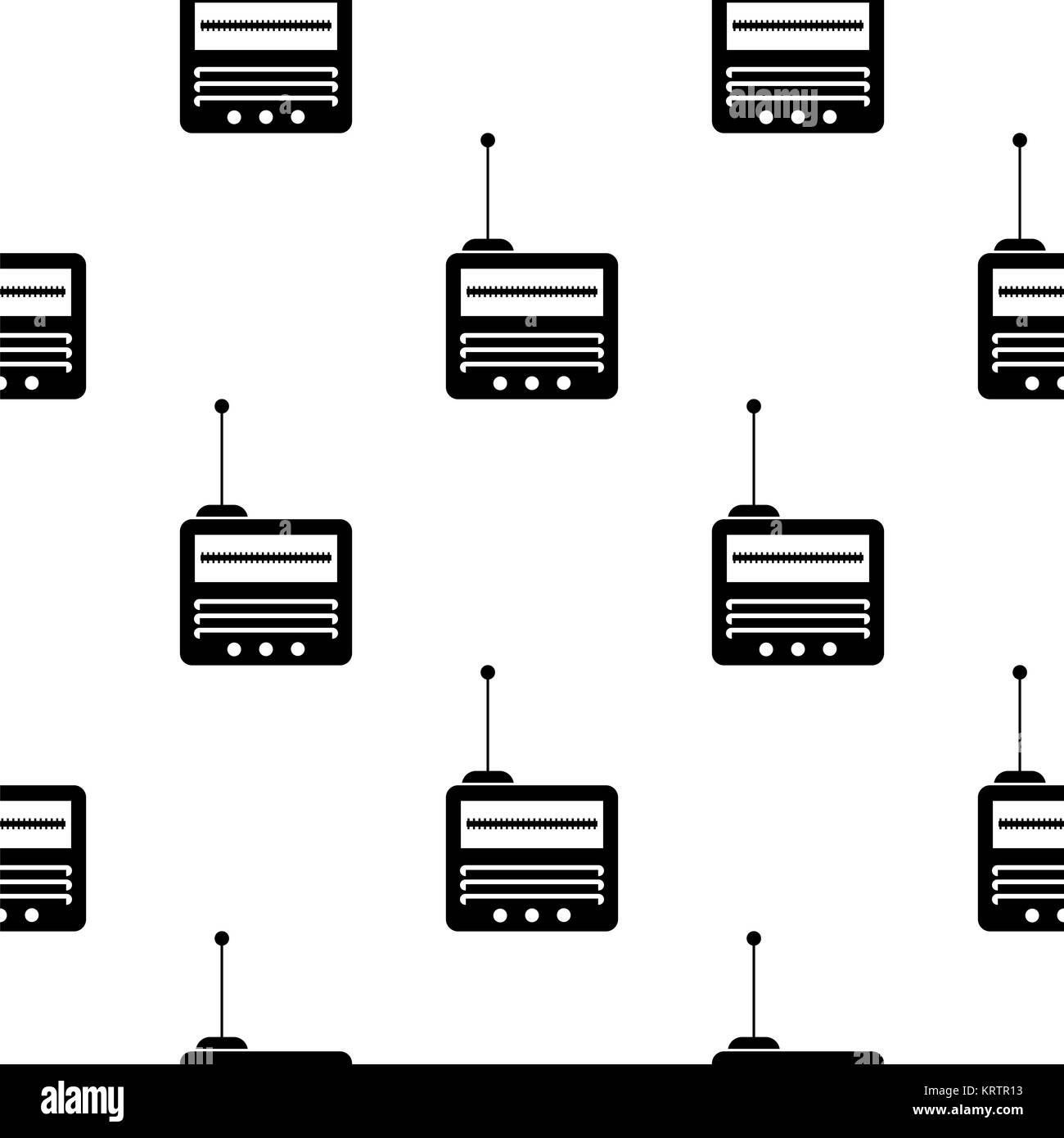 Retro radio icon silhouette Black and White Stock Photos & Images - Alamy