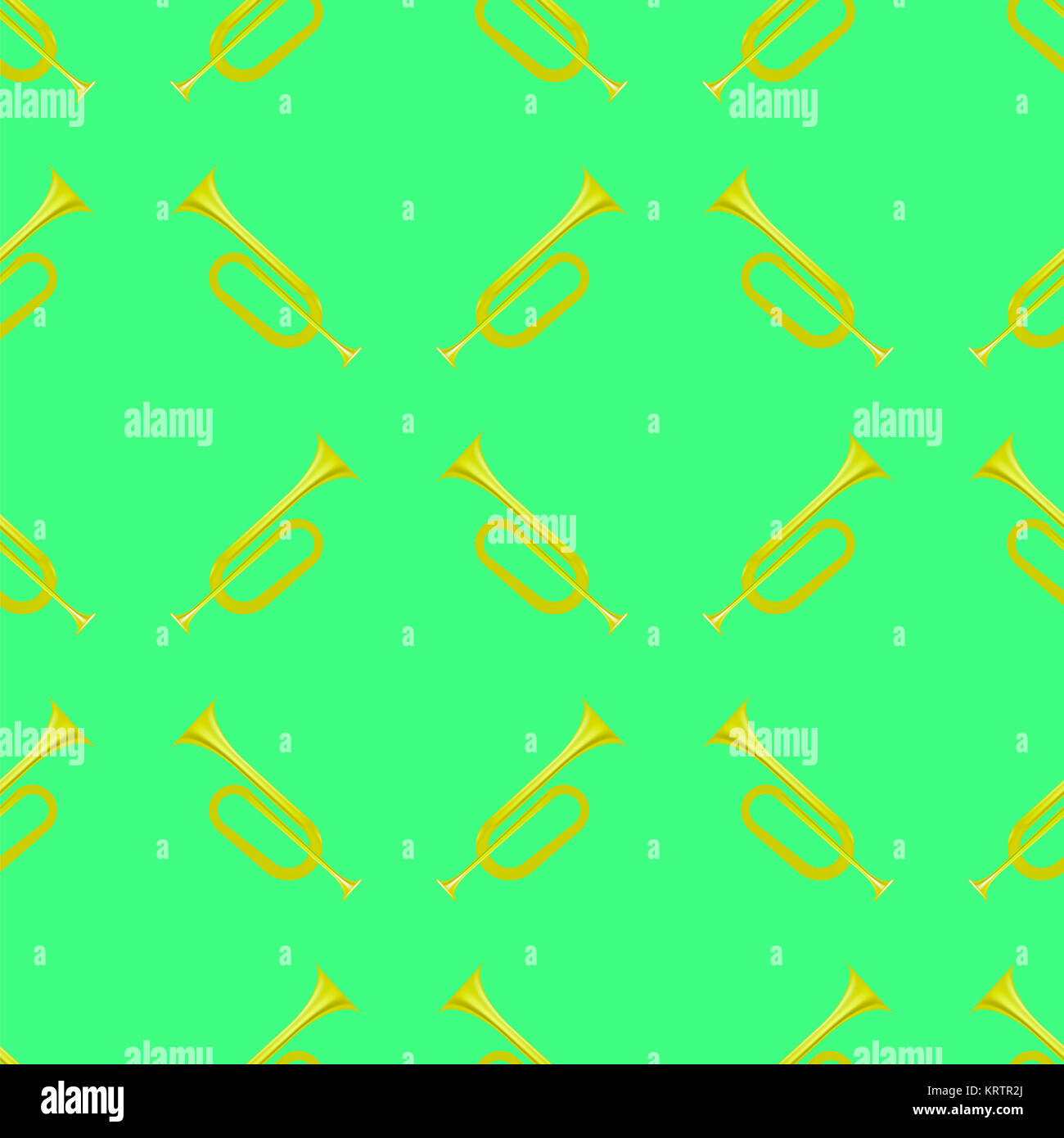 Yellow Musical Horn Seamless Pattern Stock Photo - Alamy