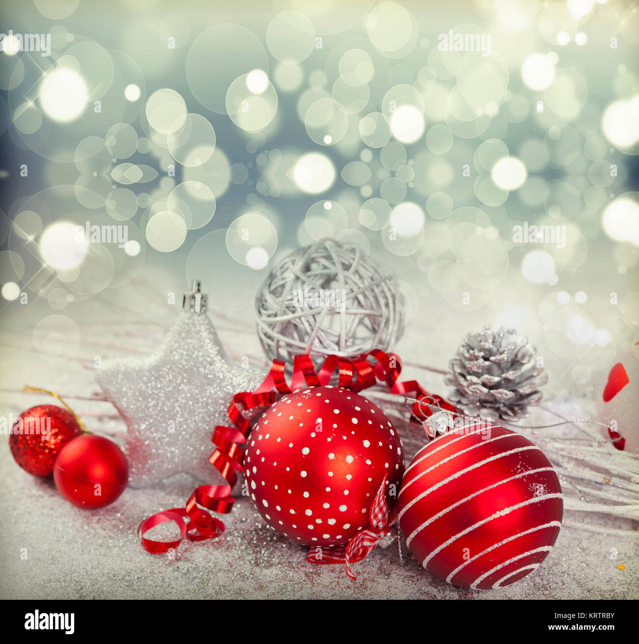 Abstract background with Christmas decorations Stock Photo - Alamy