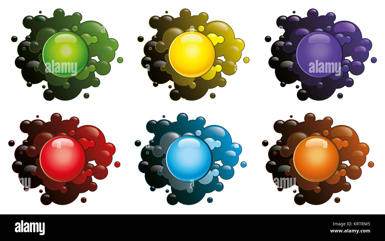 Colored blots isolated on a white background Stock Photo - Alamy
