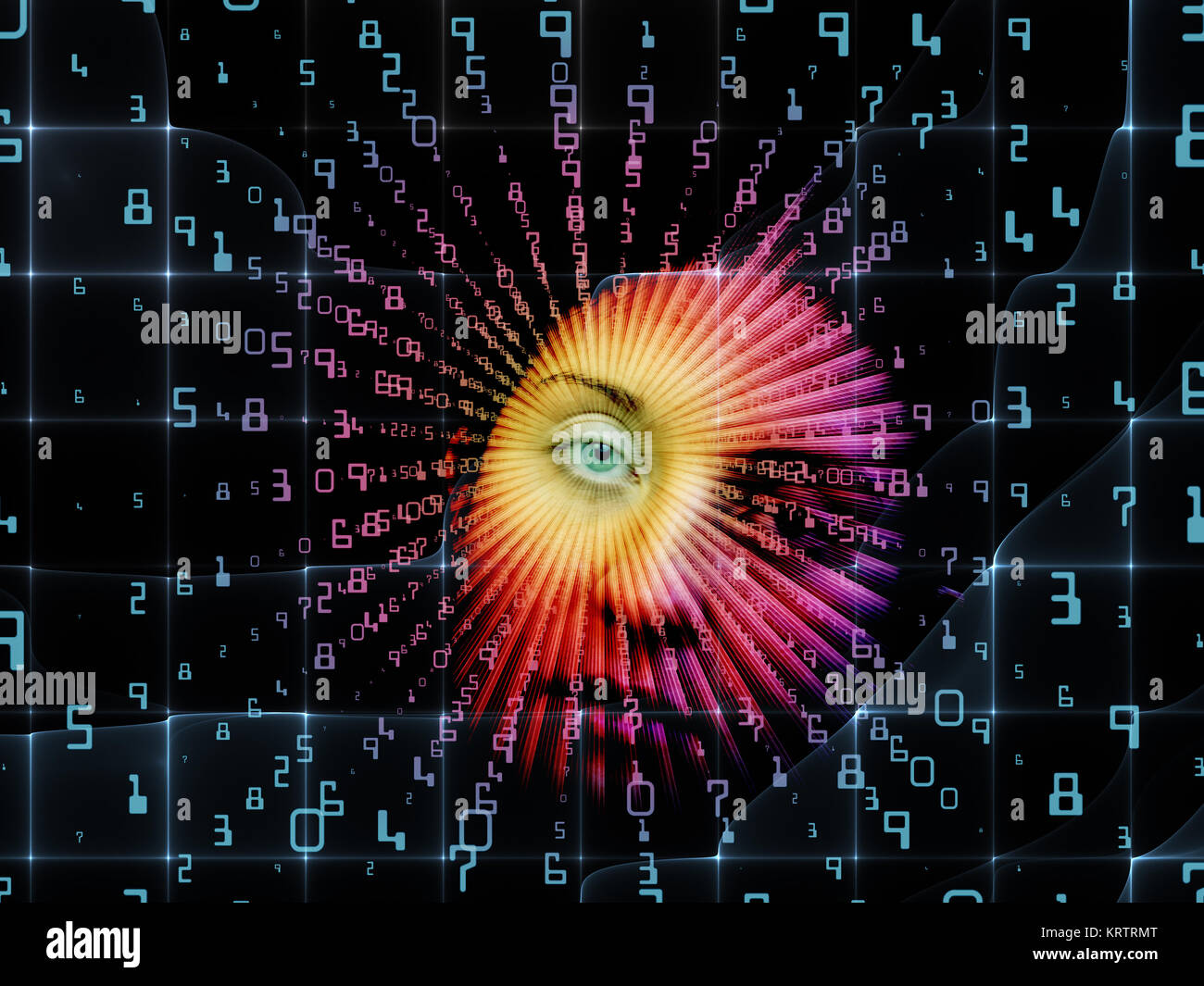 Spheres of World of Numbers Stock Photo - Alamy
