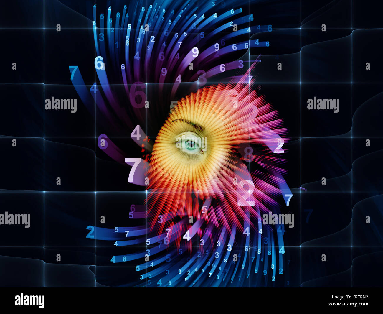 Spheres of World of Numbers Stock Photo - Alamy