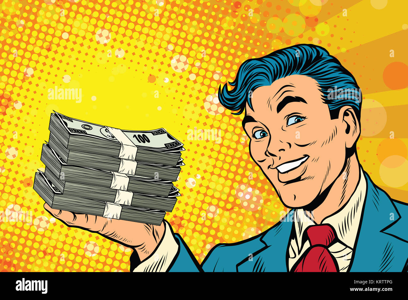 Financial success businessman with money Stock Photo - Alamy