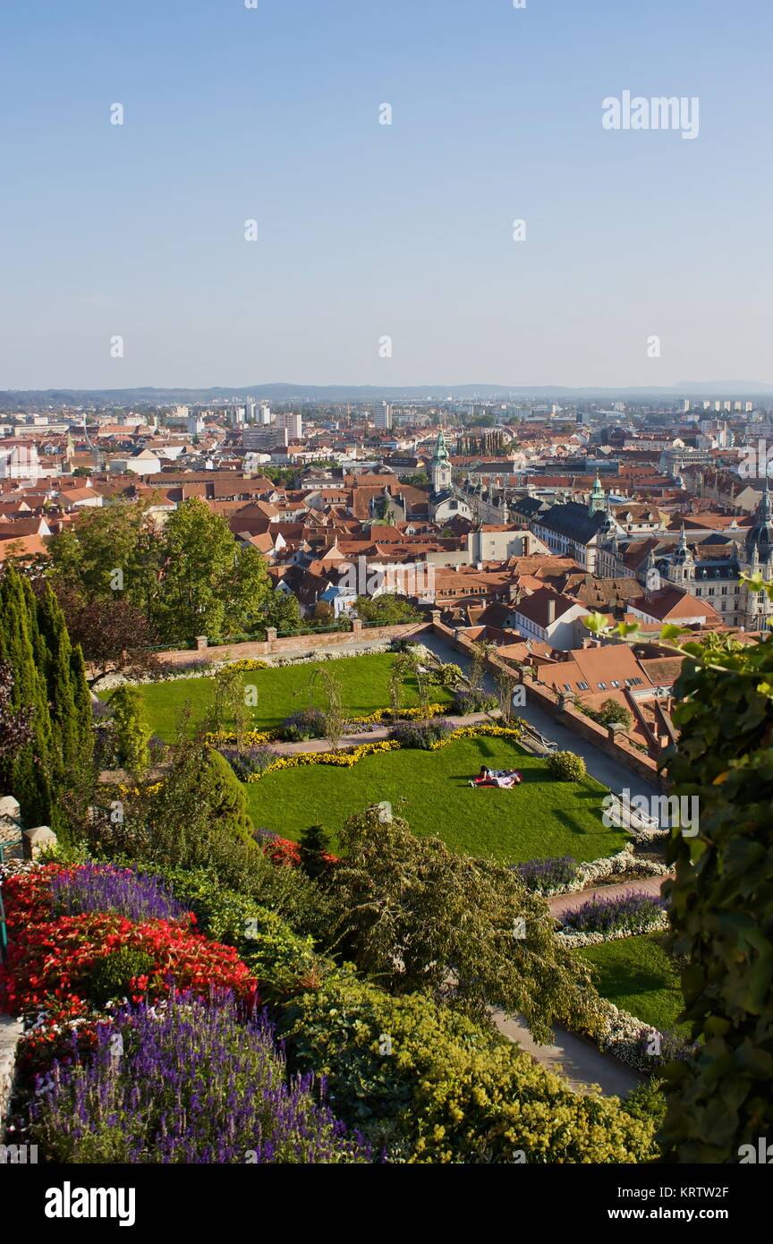 Rose-garden on Schlossberg in Graz, Styria, Austria Stock Photo - Alamy