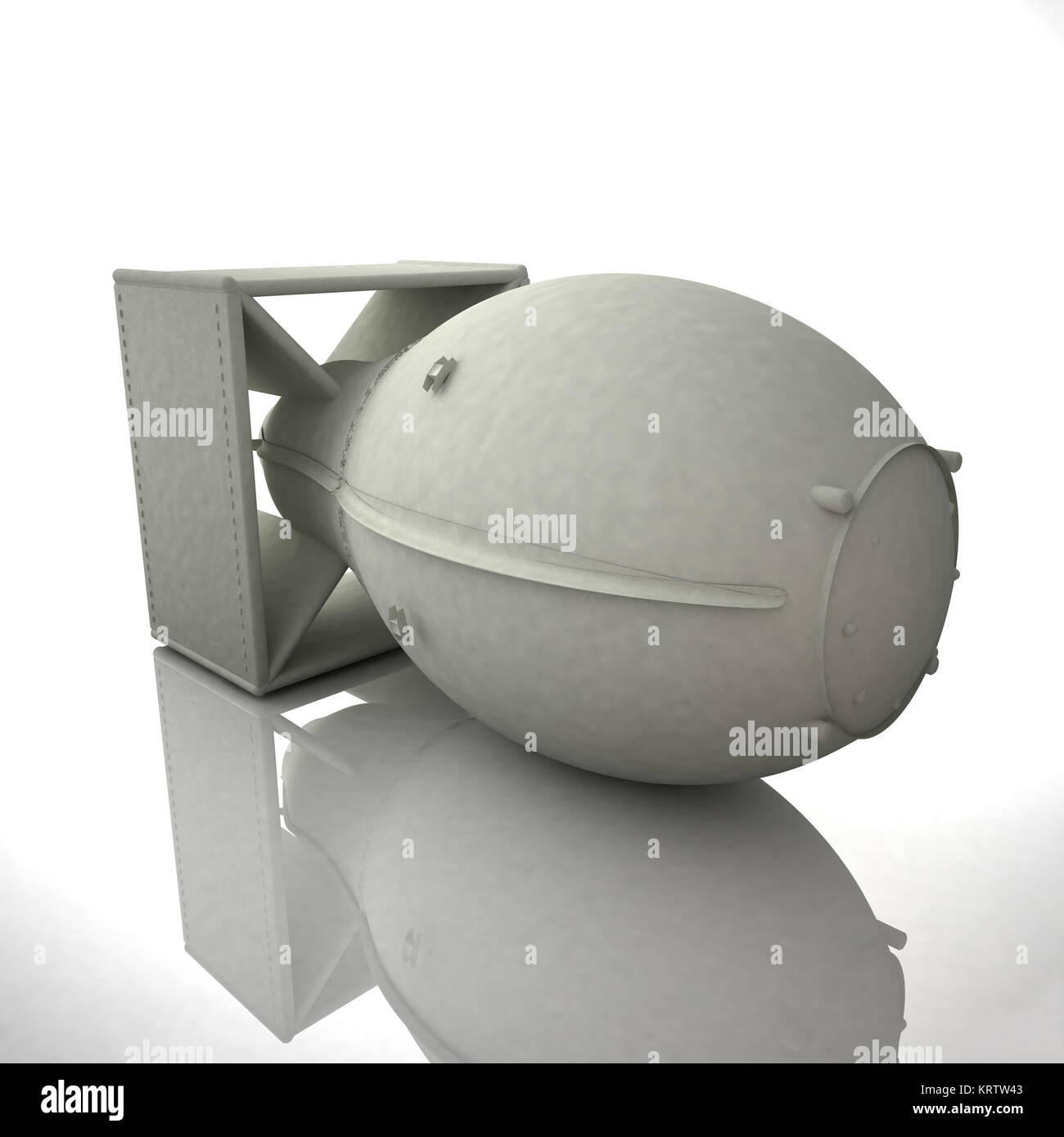Atomic bomb over white reflecting background Stock Photo - Alamy