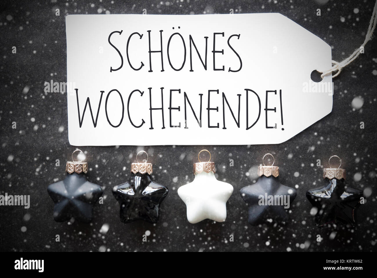 Label With German Text Schoenes Wochenende Means Happy Weekend. Black ...