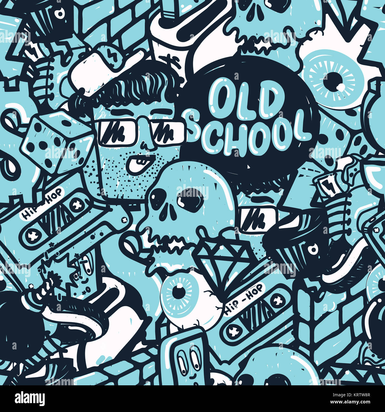 Graffiti Seamless Pattern Stock Photo - Alamy