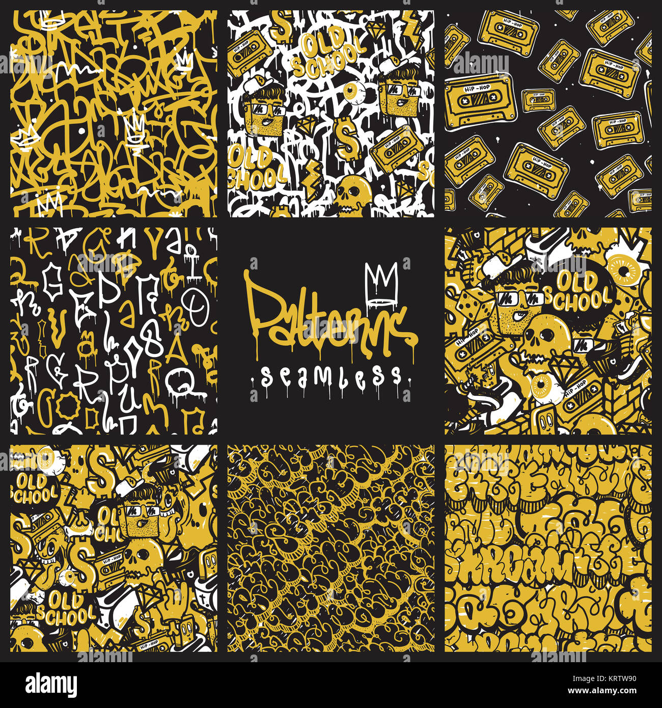 Seamless patterns graffiti hi-res stock photography and images - Alamy