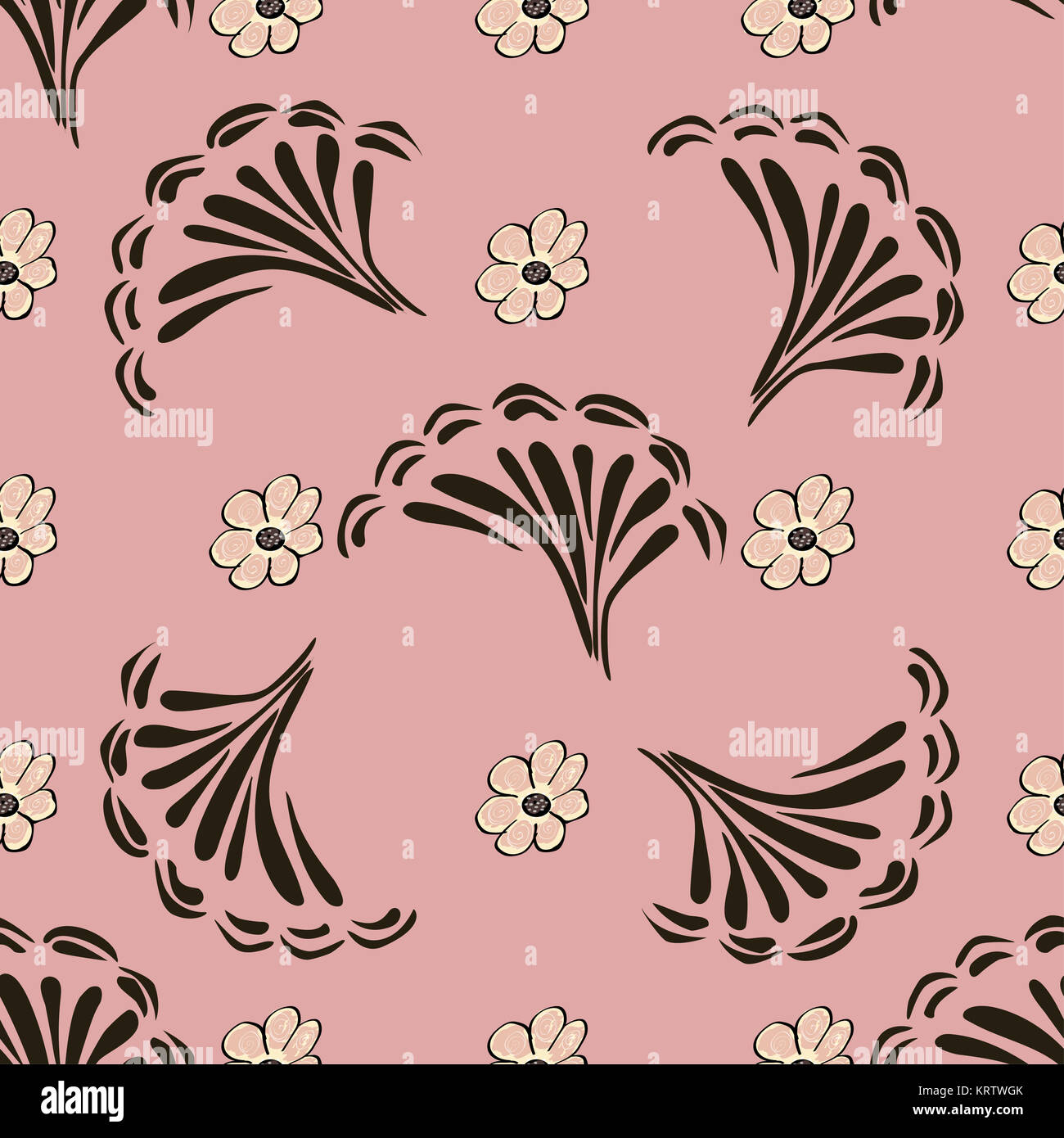 Abstract flower seamless pattern background. Vector texture Floral ...