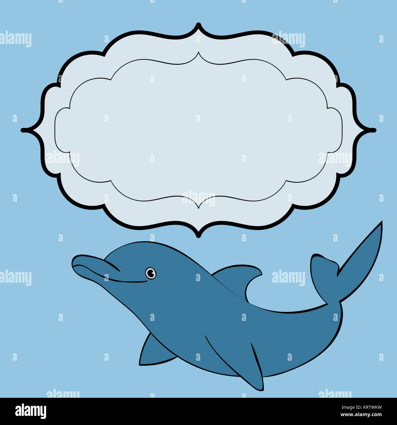 Dolphin sea animal frame text Stock Photo - Alamy