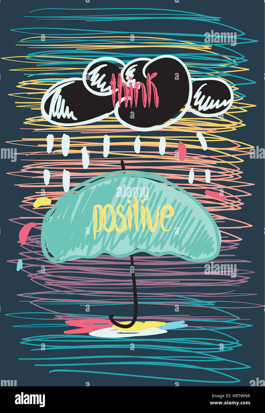 Think Positive Motivational poster Stock Photo - Alamy