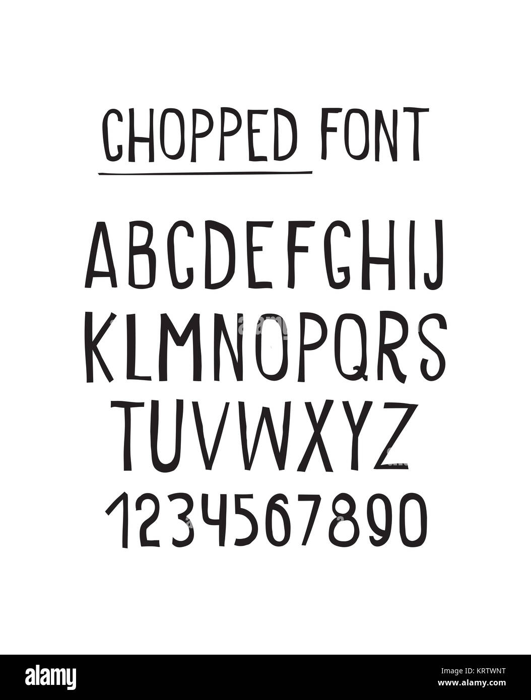 Line simple chopped font. Universal alphabet with capital letter Stock ...