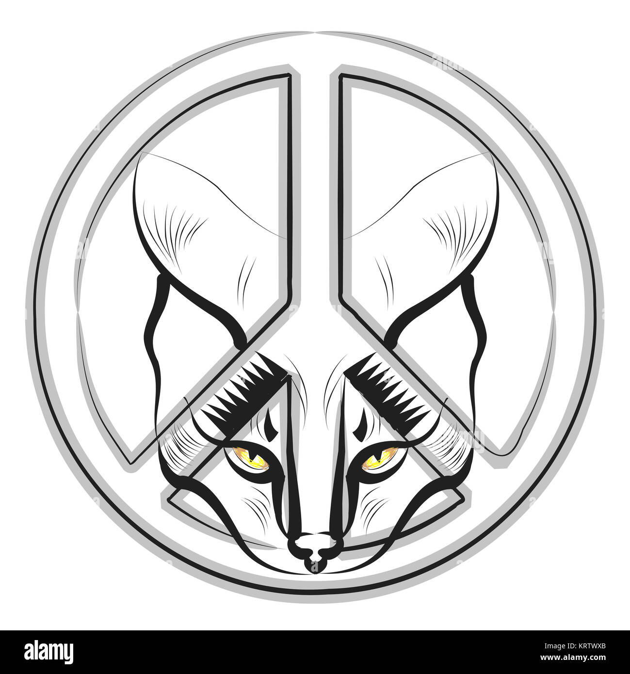 Cat and Peace Sign Stock Photo - Alamy