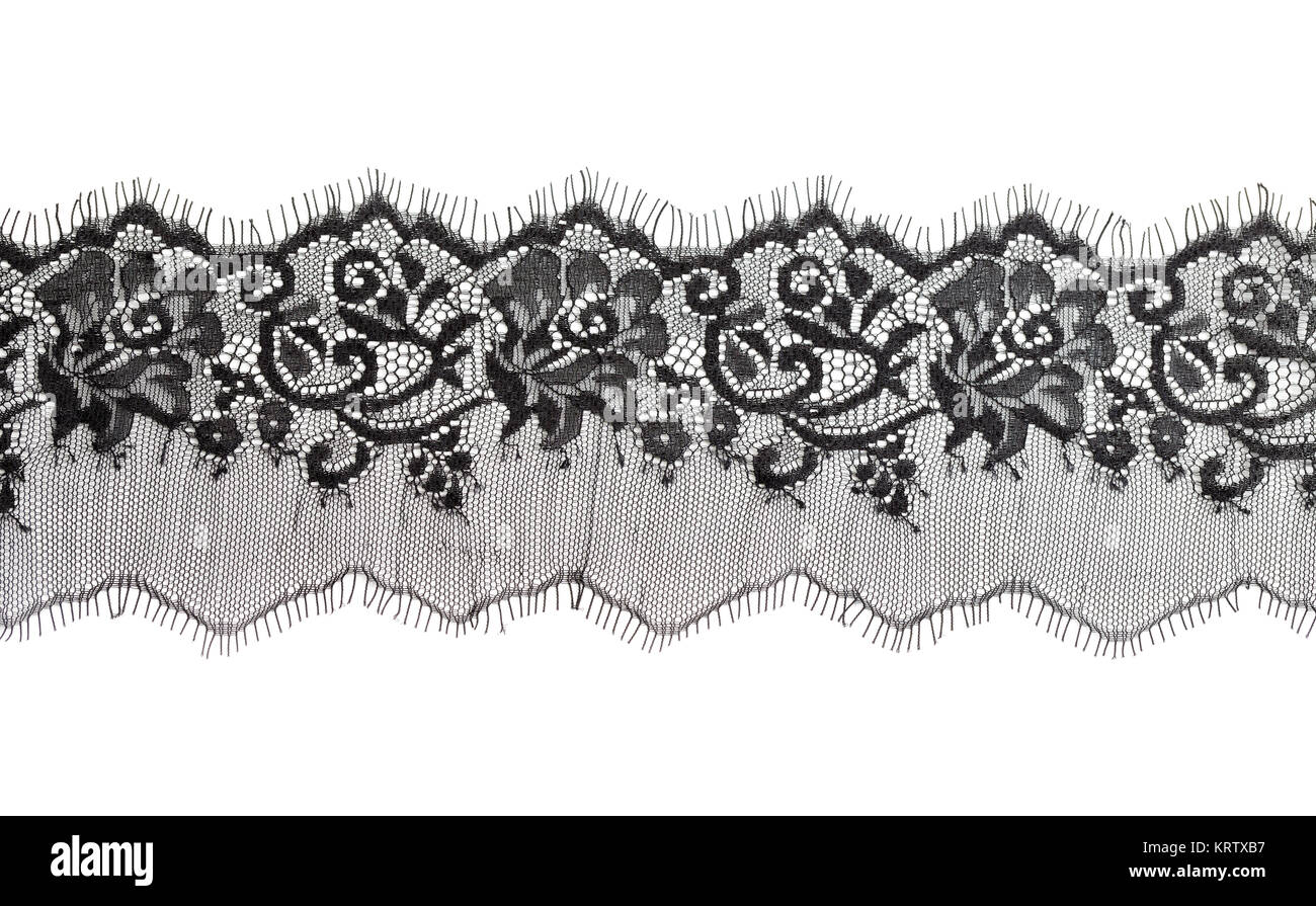 Black fine lace floral texture Stock Photo - Alamy