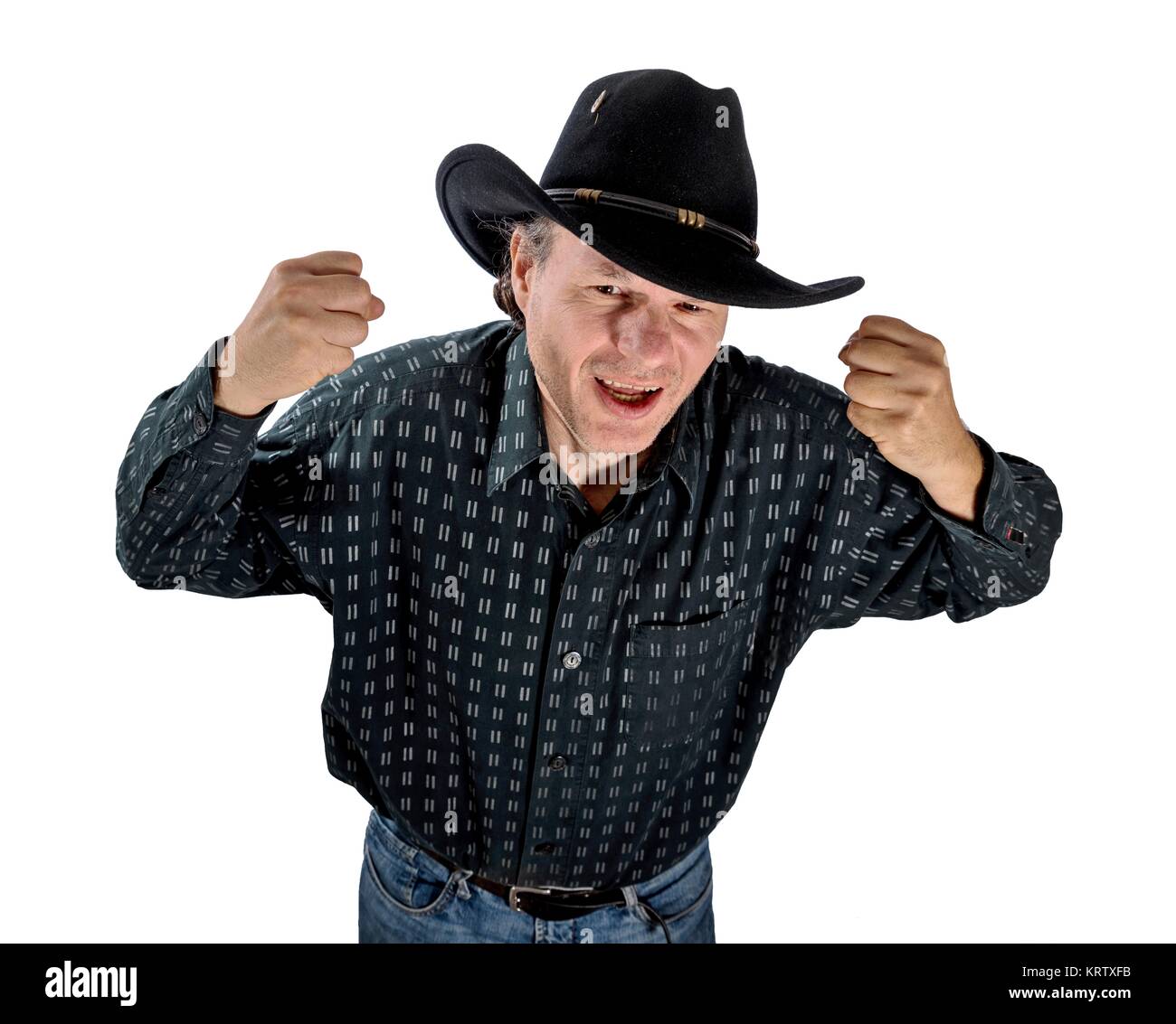 Simping Man with Cowboy hat Stock Photo - Alamy