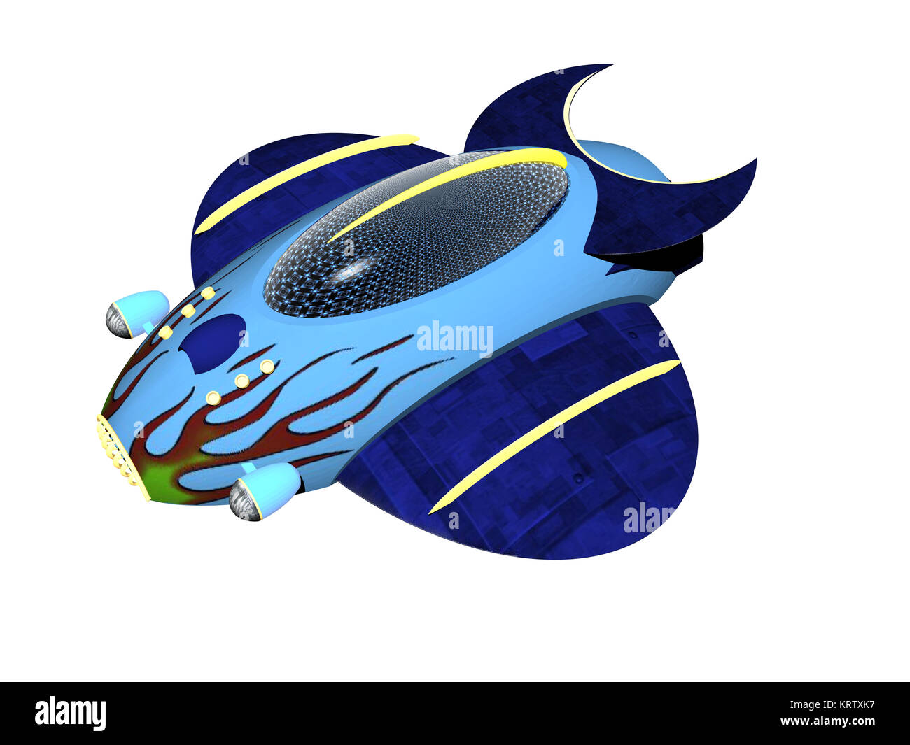 cartoon spaceship in the universe released Stock Photo - Alamy