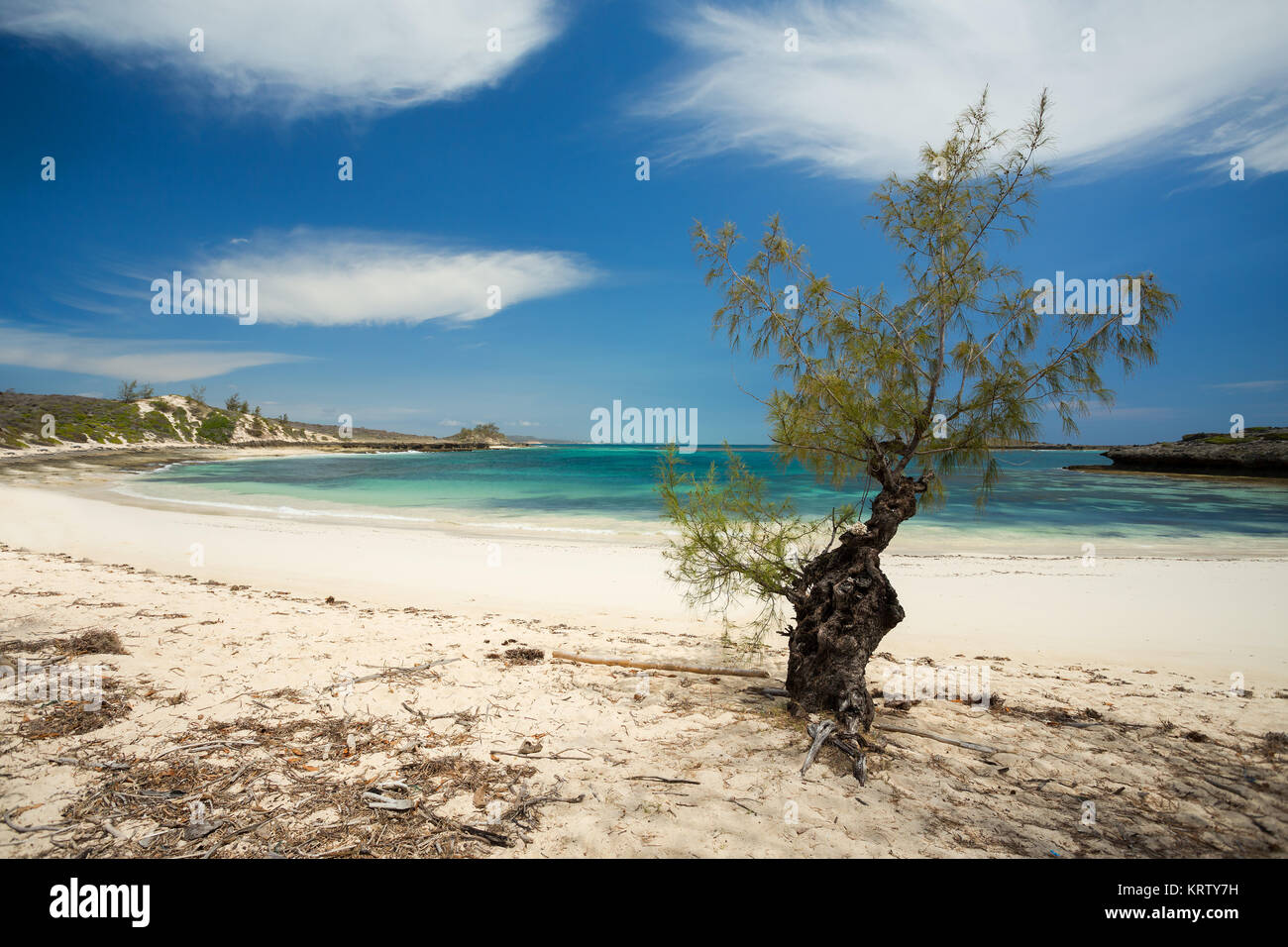 paradise sand beach in Madagascar, Antsiranana, Diego Suarez Stock ...