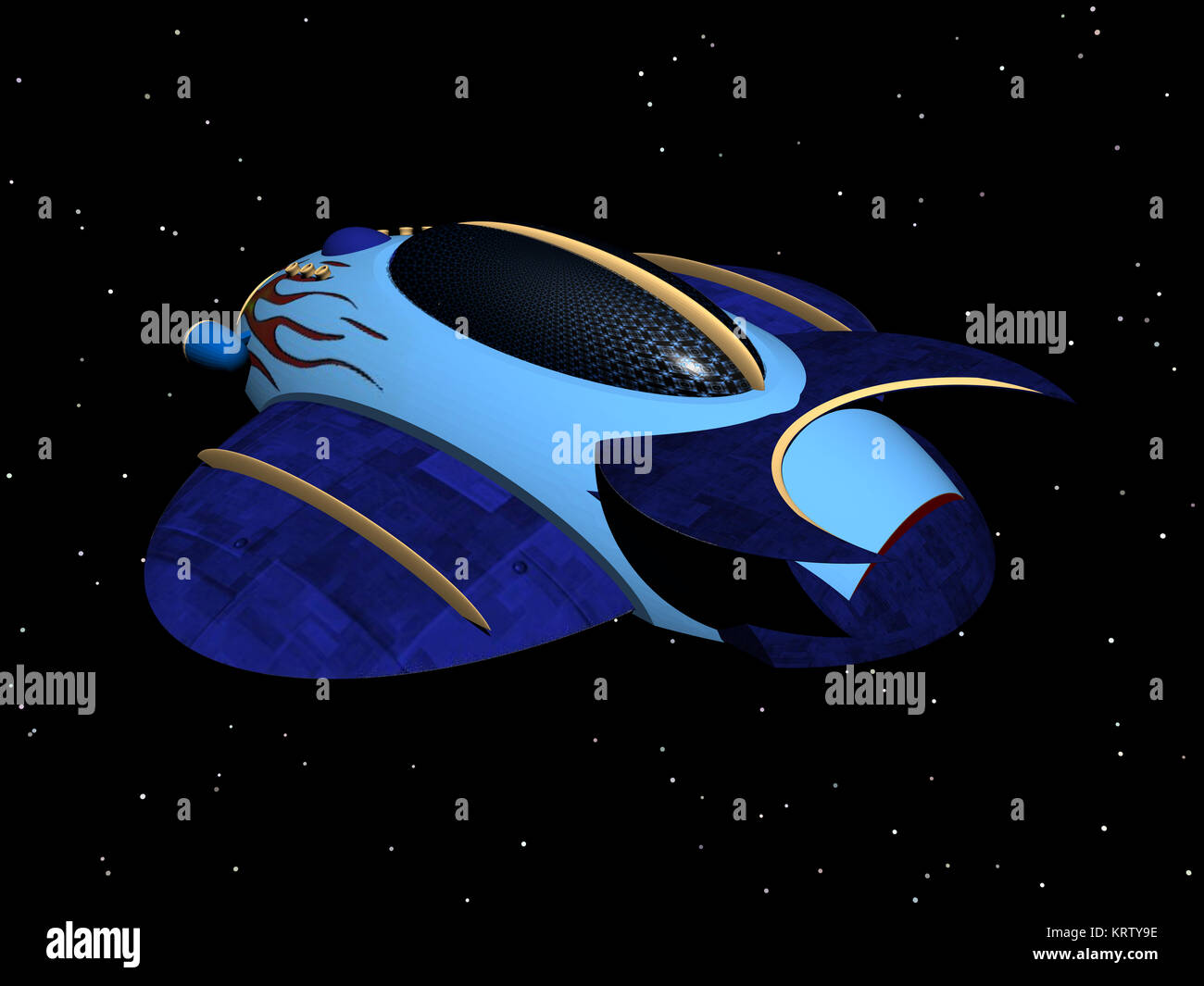 cartoon spaceship in space Stock Photo - Alamy