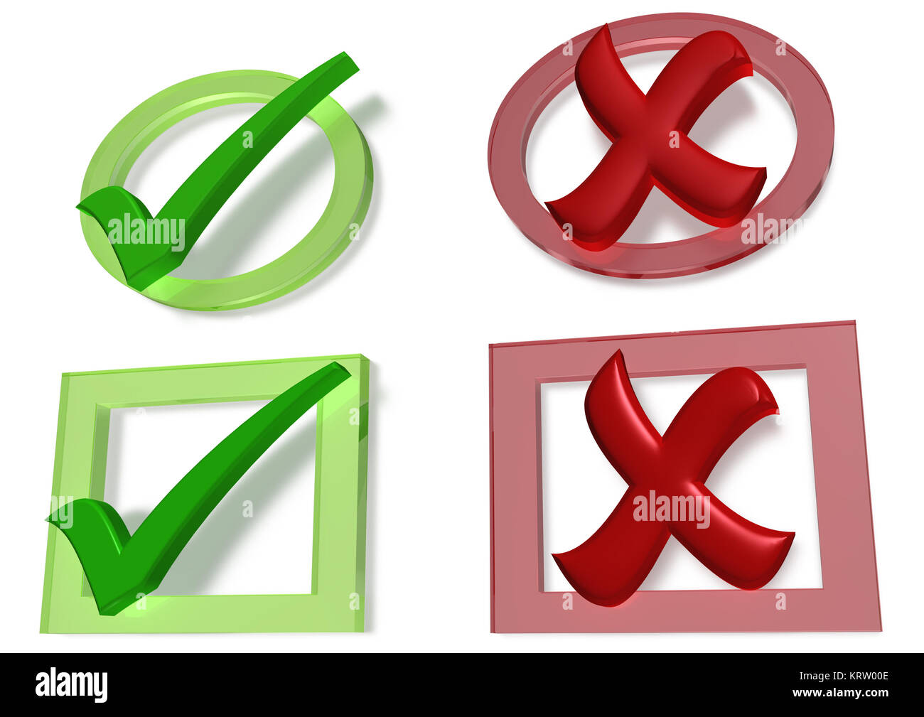 Checkbox and Cross 3D Stock Photo - Alamy