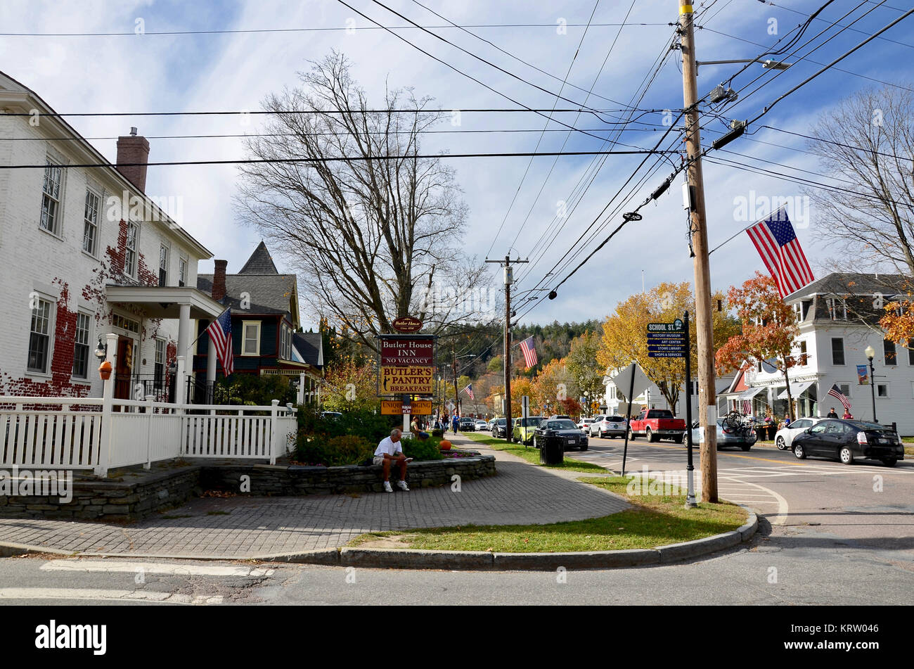Main Street, Stowe, New England, Vermont, USA Stock Photo - Alamy
