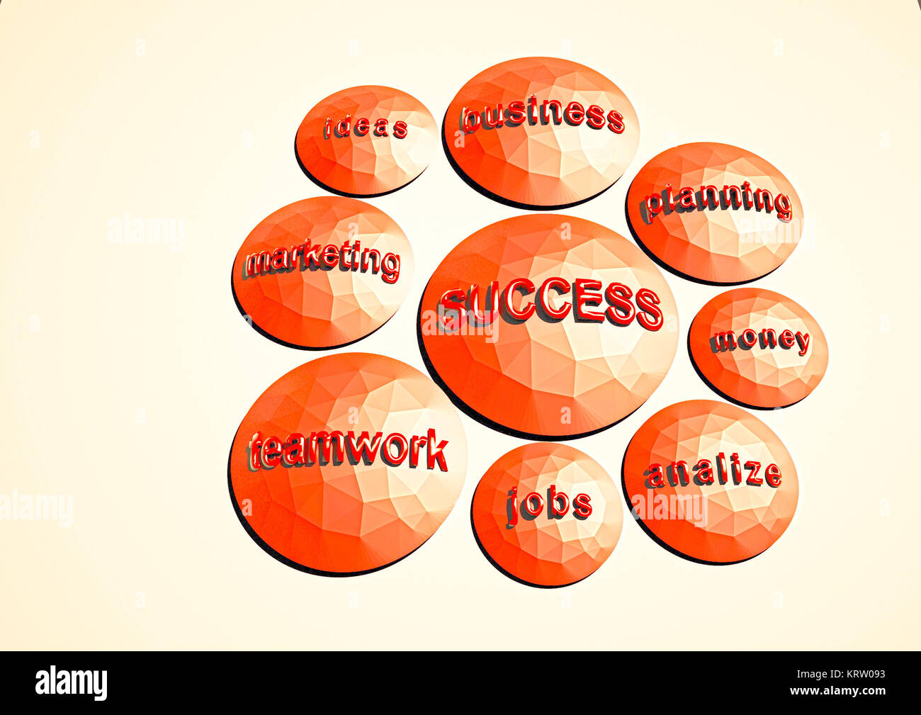 Business strategy concept. Illustration of components of successful ...