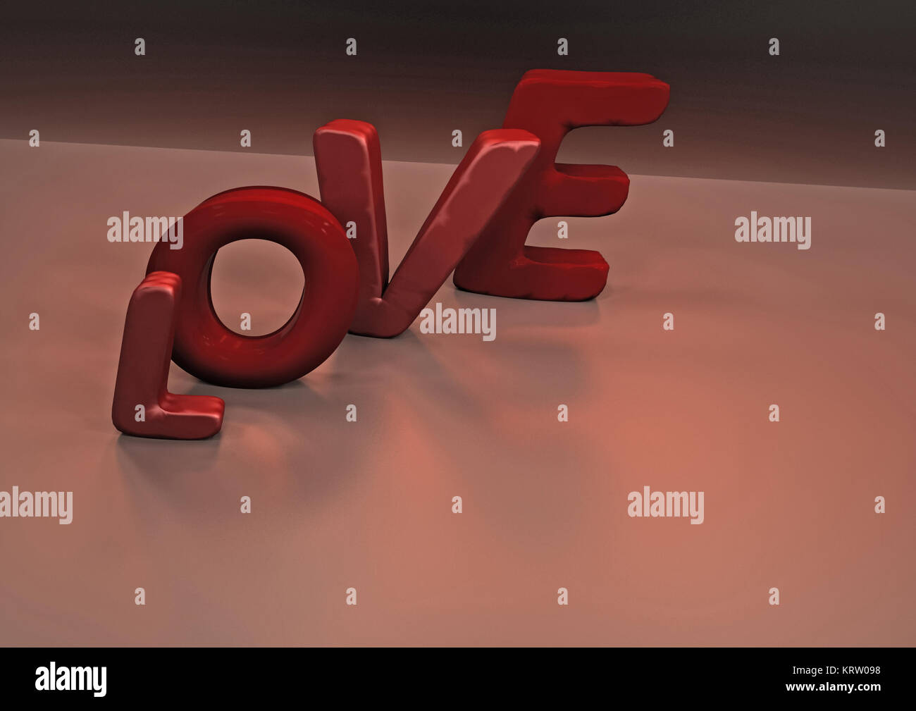 Dimensional inscription of LOVE. 3D illustration Stock Photo - Alamy