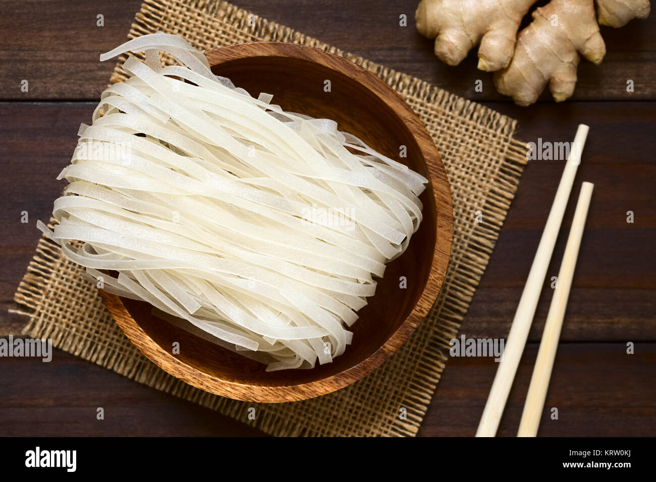 Raw Rice Noodles Stock Photo - Alamy