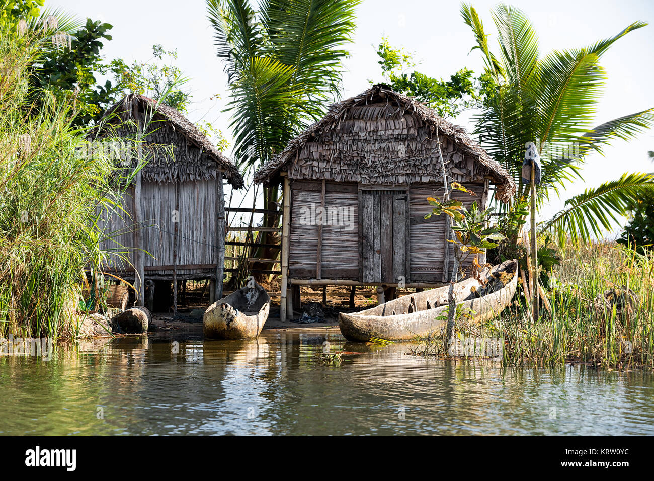 Madagascar traditional rural landscape with hut Stock Photo - Alamy