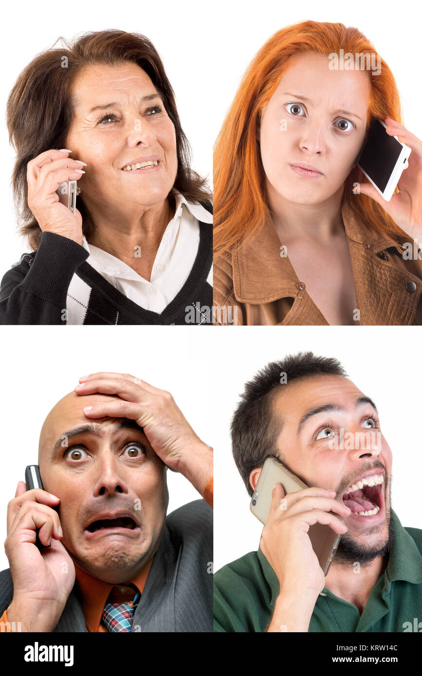 People at the phone Stock Photo - Alamy