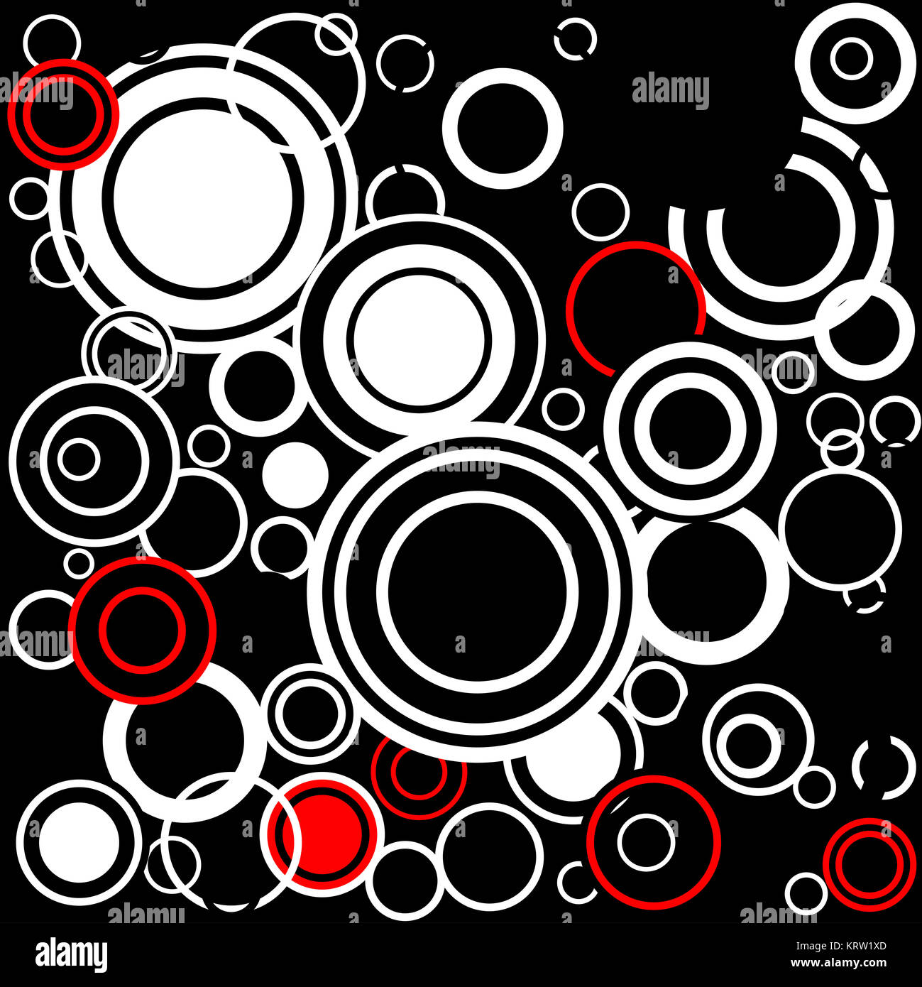 Retro Red And White Circles Stock Photo - Alamy