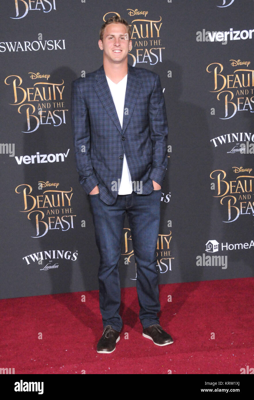 HOLLYWOOD, CA - MARCH 2: NFL Player Jared Goff attends Disney's "Beauty ...
