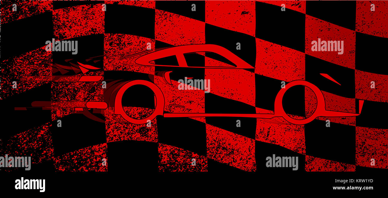 Fast Car Chequered Flag Stock Photo - Alamy