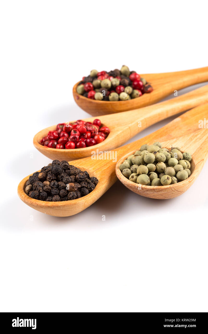 spoons with pepper Stock Photo - Alamy