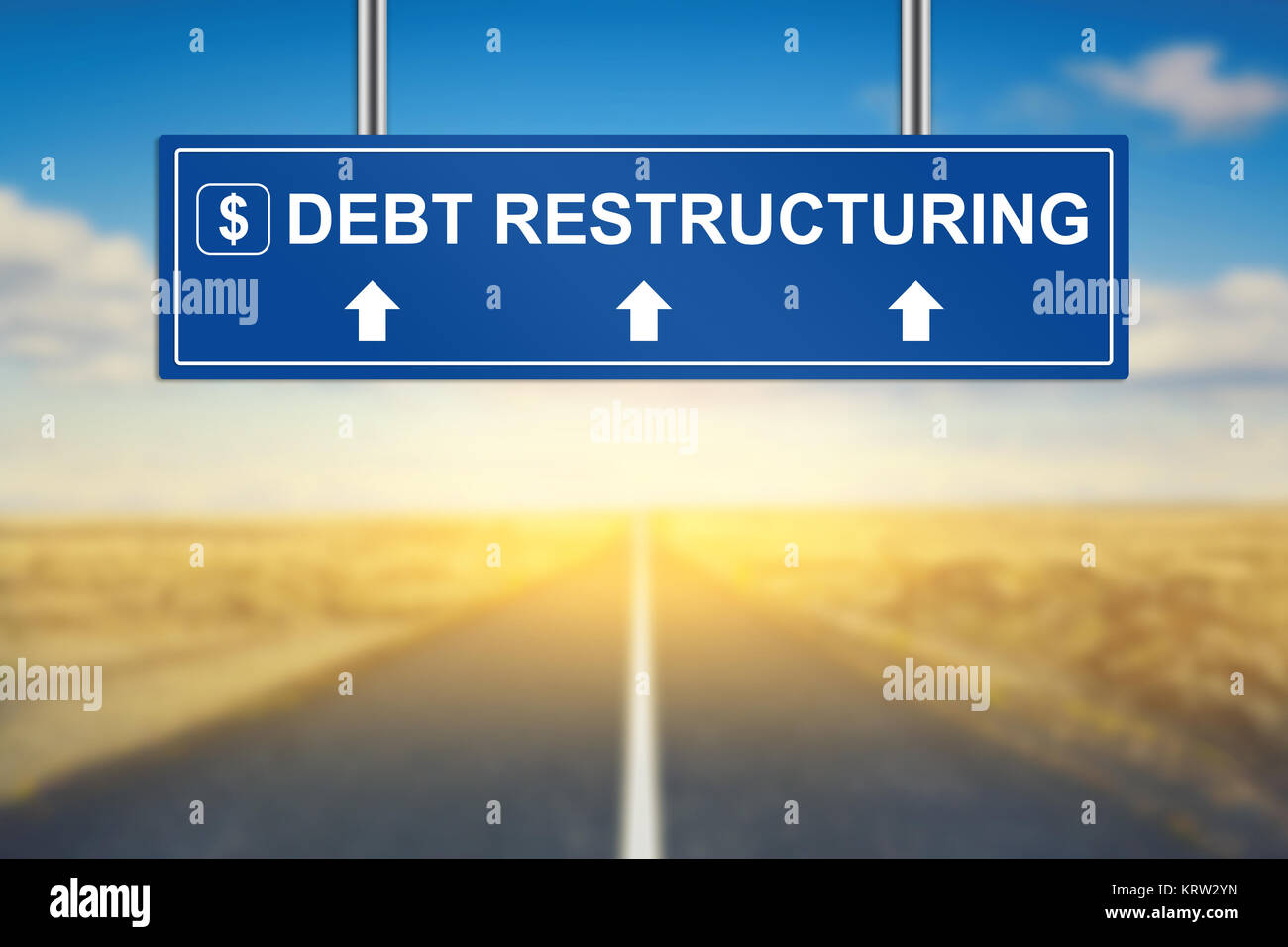Debt free road sign hi-res stock photography and images - Alamy