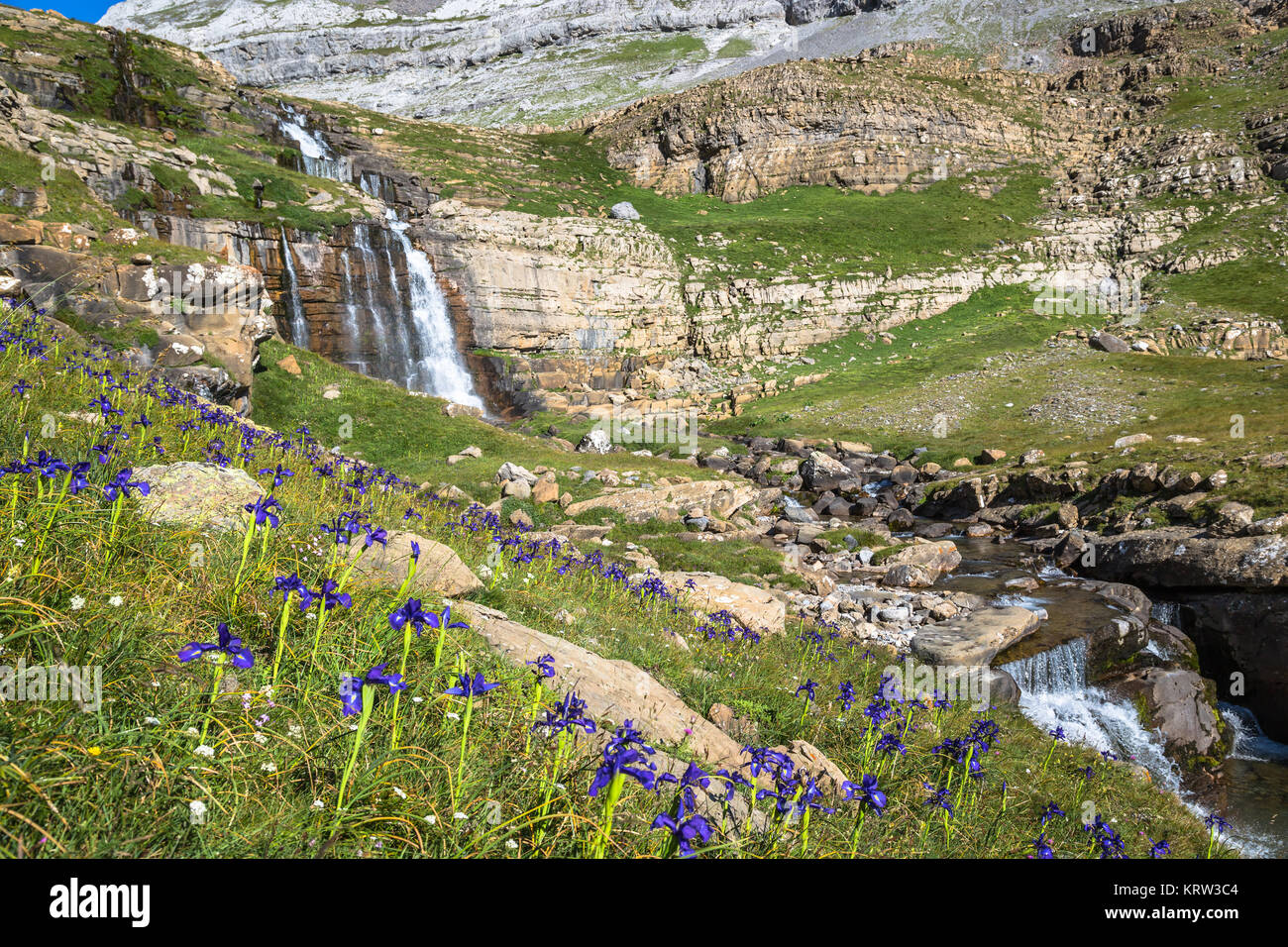 waterfall cotatuero under de monte perdido ordesa valley at aragon ...