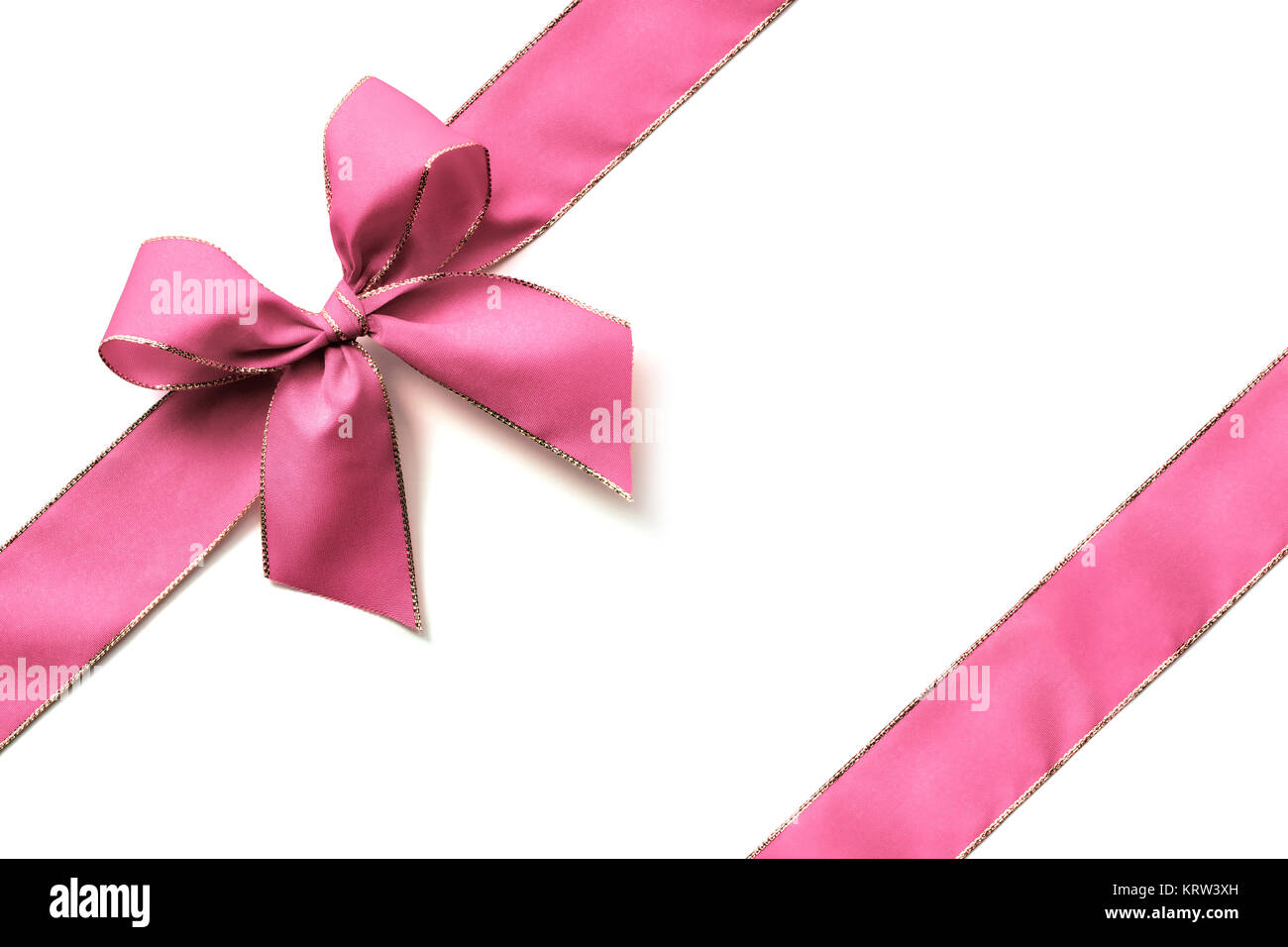 Pink ribbon and bow isolated Stock Photo - Alamy