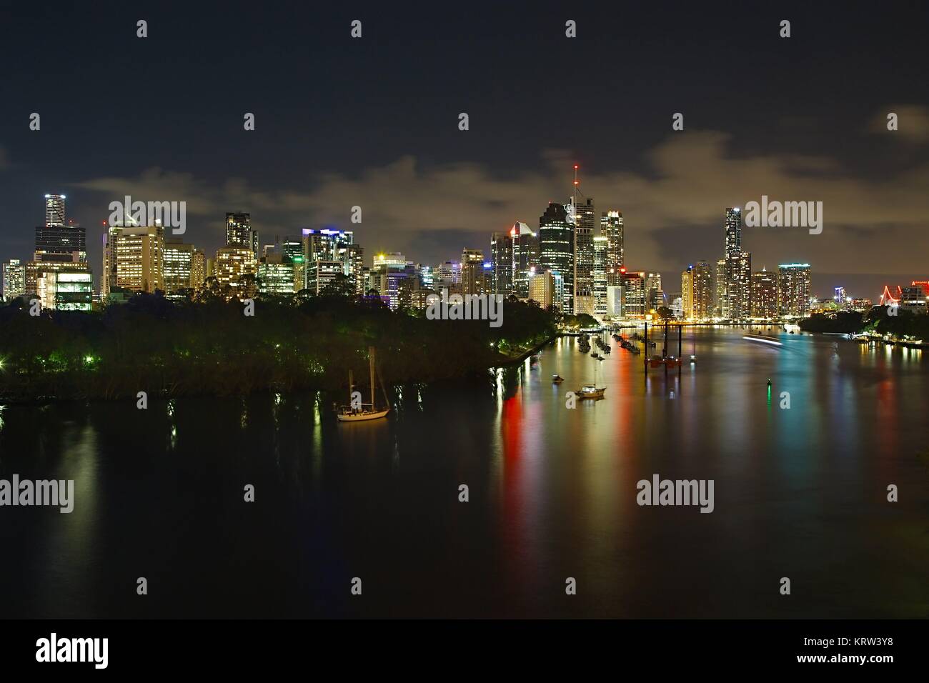 Brisbane city night panorama hi-res stock photography and images - Alamy