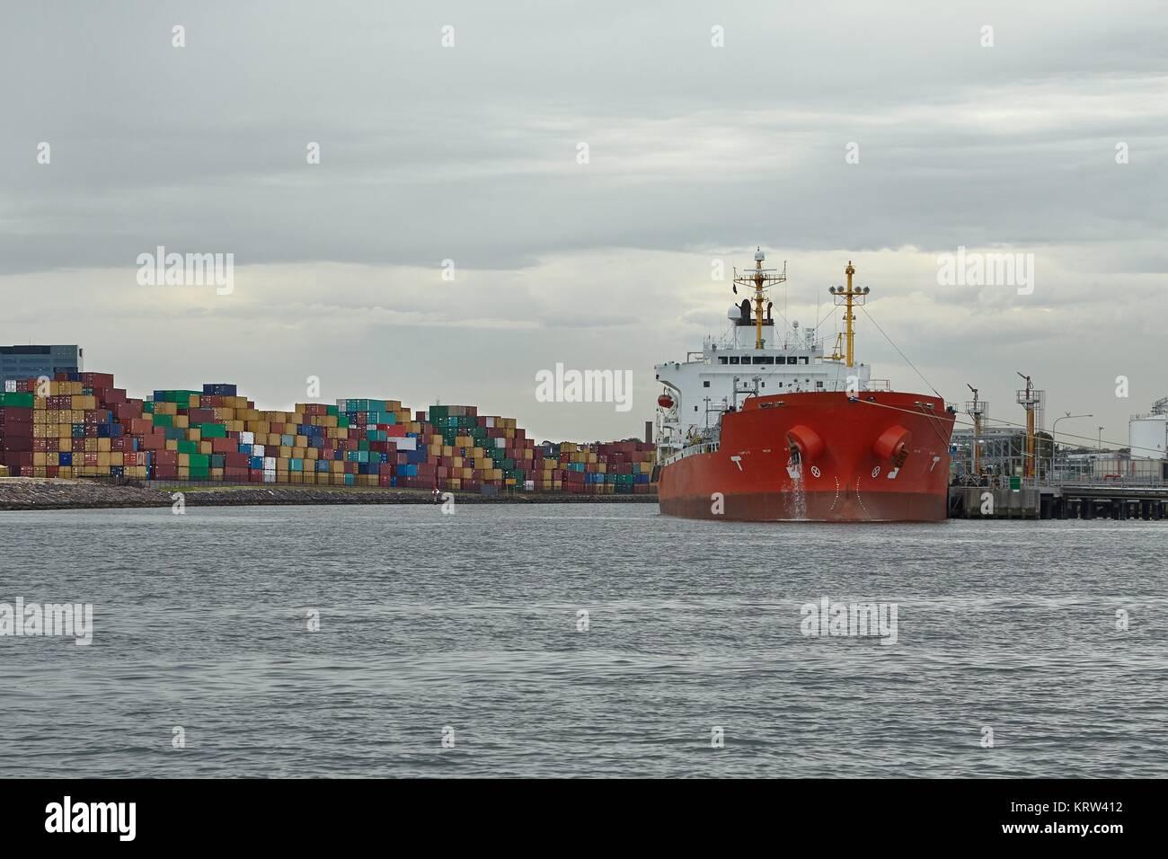 Industrial ships in port Stock Photo - Alamy